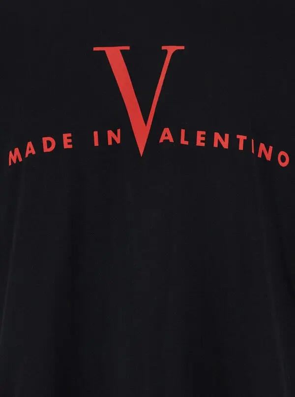 Valentino Garavani T-shirt With Logo Print On The Front And Dropped Shoulders In Cotton For