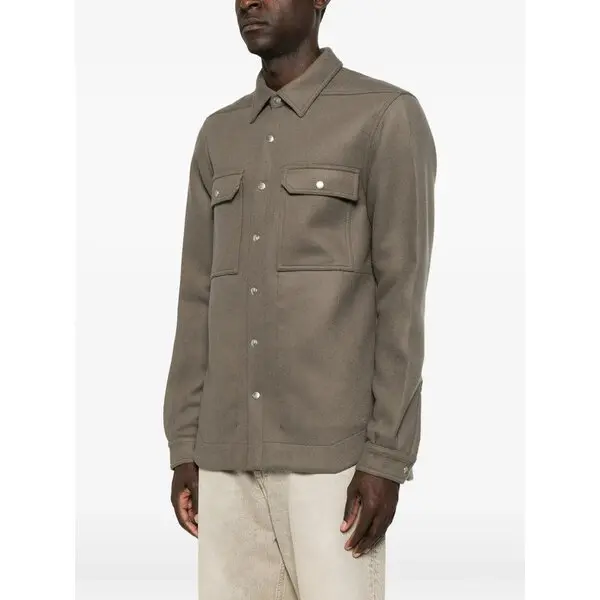 Rick Owens Grey Jackets Shirt Jackets