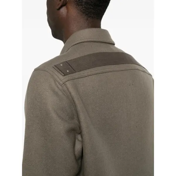 Rick Owens Virgin Wool Spread Collar Shirt Jacket - Gray
