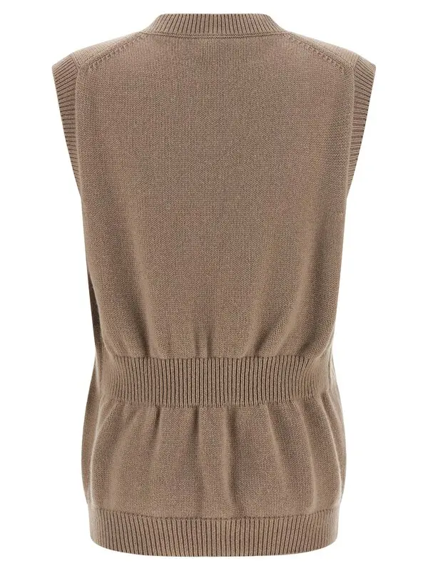 Fendi Cashmere V-neck Vest - Cream