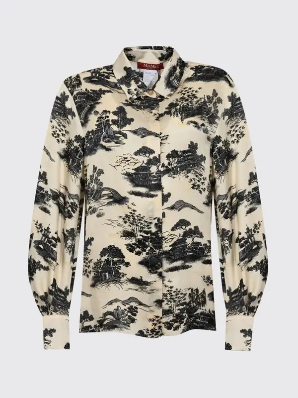 Max Mara Printed Silk Shirt - Black