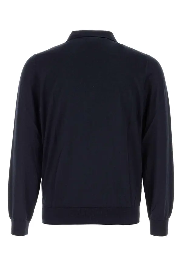 Brioni Midnight Cashmere Blend Polo Shirt - Blue