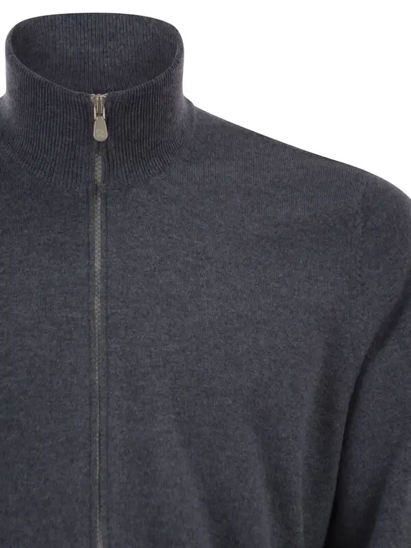 Brunello Cucinelli High-necked Cashmere Cardigan With Zip