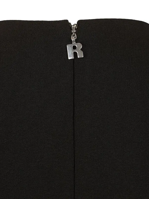 ROTATE BY BIRGER CHRISTENSEN Long Dress With Short Sleeves And Drape - Black
