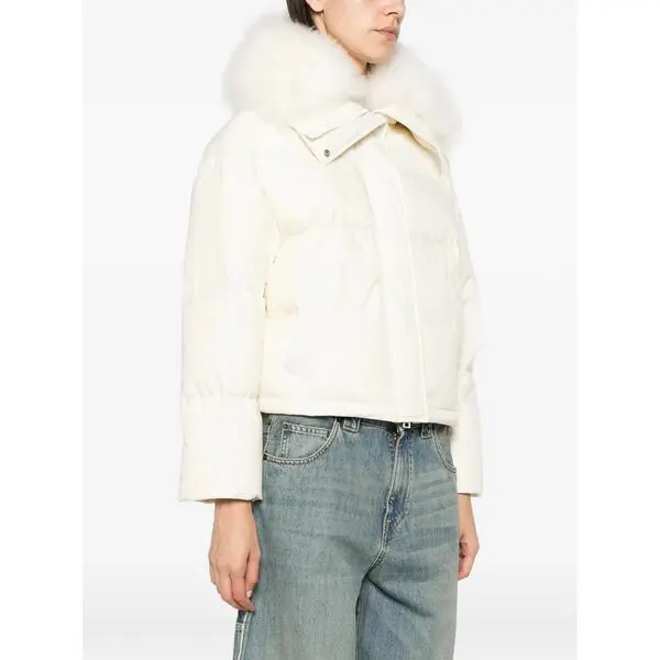 YVES SALOMON Neutrals Jackets Puffer Jackets - Cream