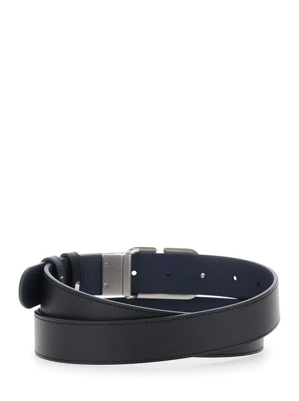 Valentino Garavani Reversible Vlogo Leather Belt - Black