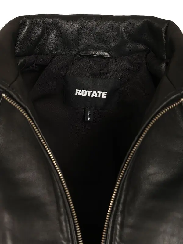 ROTATE BY BIRGER CHRISTENSEN Boxy Leather Jacket
