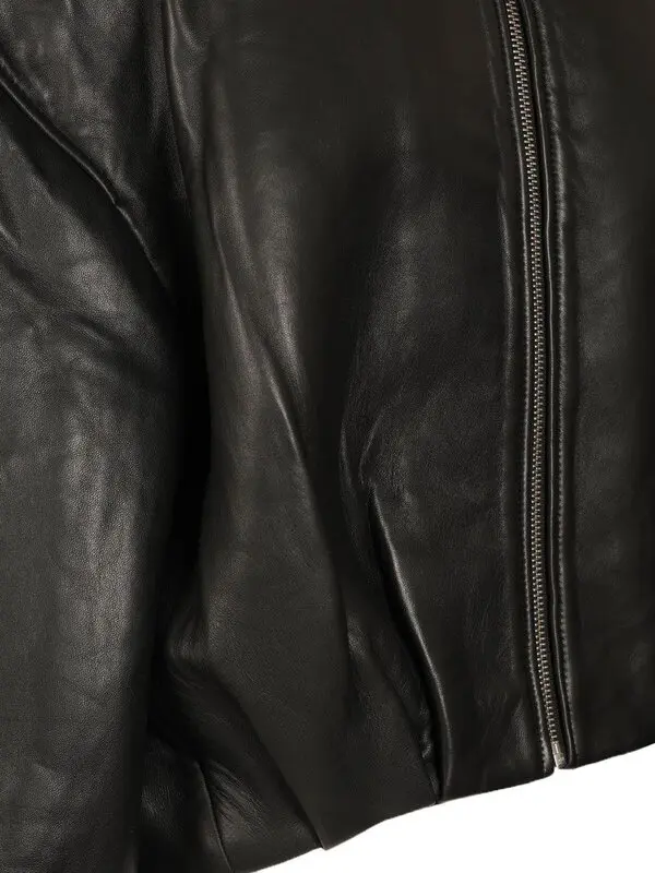 ROTATE BY BIRGER CHRISTENSEN Boxy Leather Jacket - Black