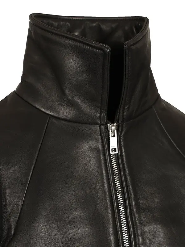 ROTATE BY BIRGER CHRISTENSEN Boxy Leather Jacket - Black