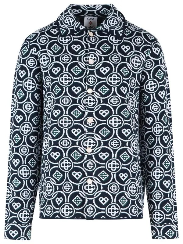 Casablanca Cc Monogram' Navy Cotton Shirt - Blue