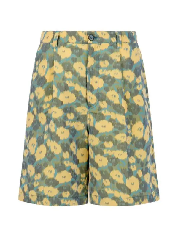 Marni Floral Pleated Shorts - Green