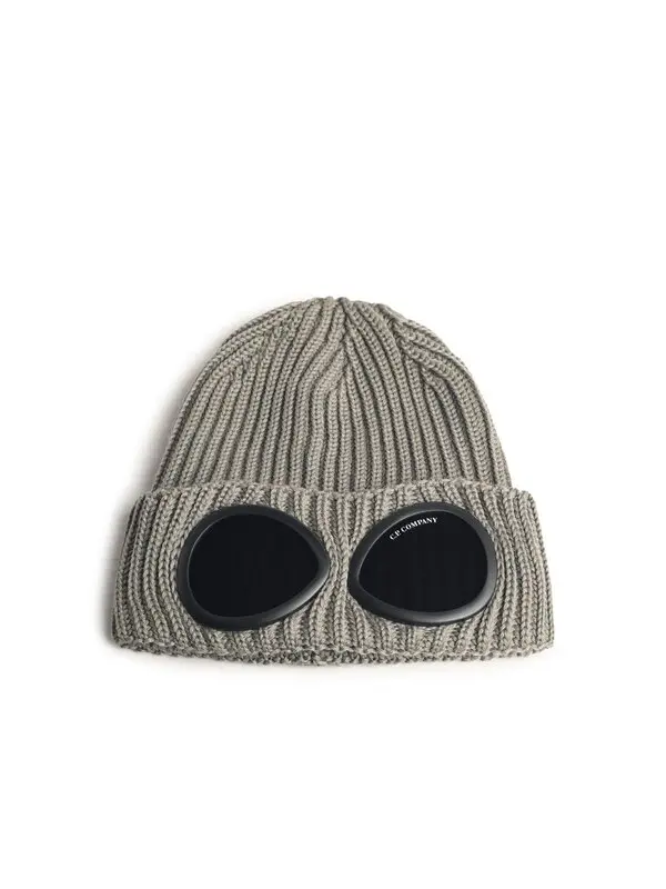 C.P. COMPANY Goggle' Beige Wool Beanie