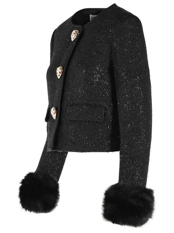 SELF-PORTRAIT Wool Blend Jacket - Black