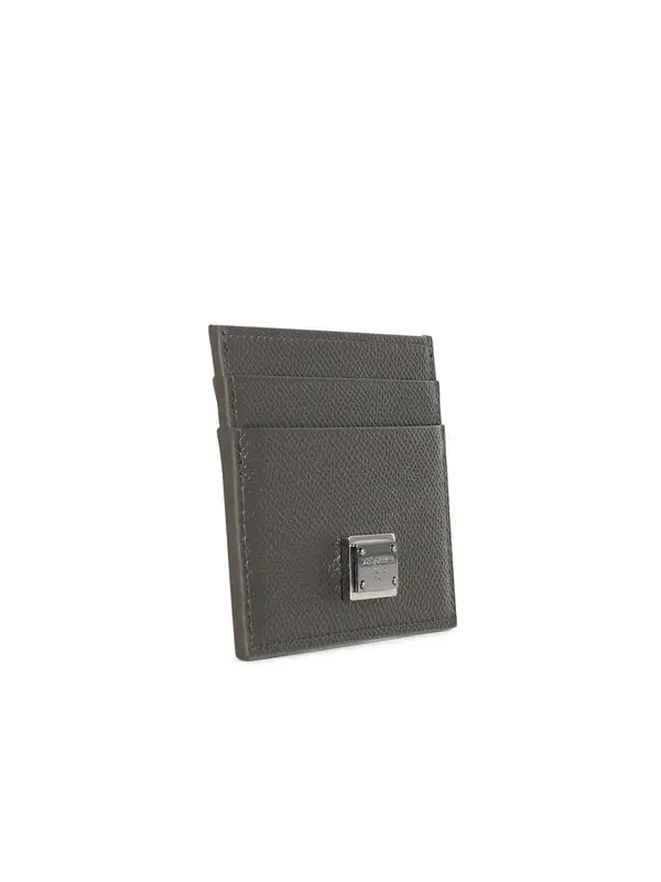 Dolce & Gabbana Dove Grey Leather Card Holder