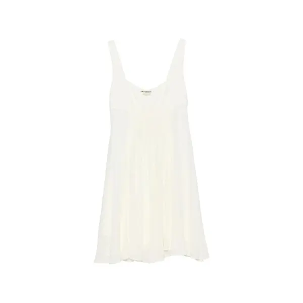 JW Anderson Sweetheart Pleated Flared Dress - White