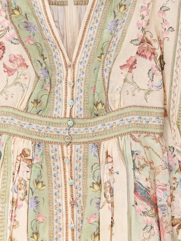 Zimmermann Roselight Tapestry Linen Dress - Multicolor