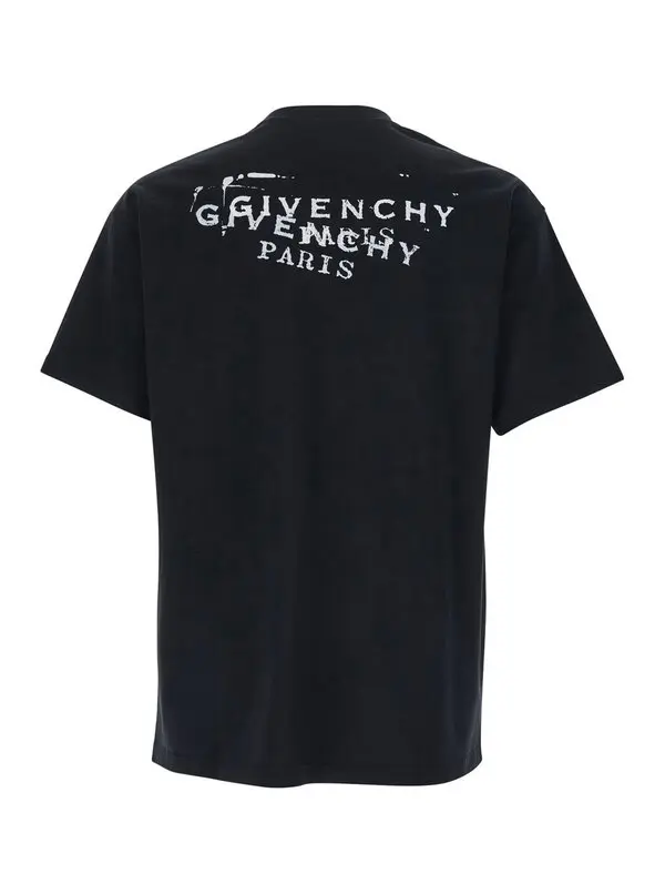 Givenchy Crew Neck T-shirt With Logo On Front And Back In Cotton