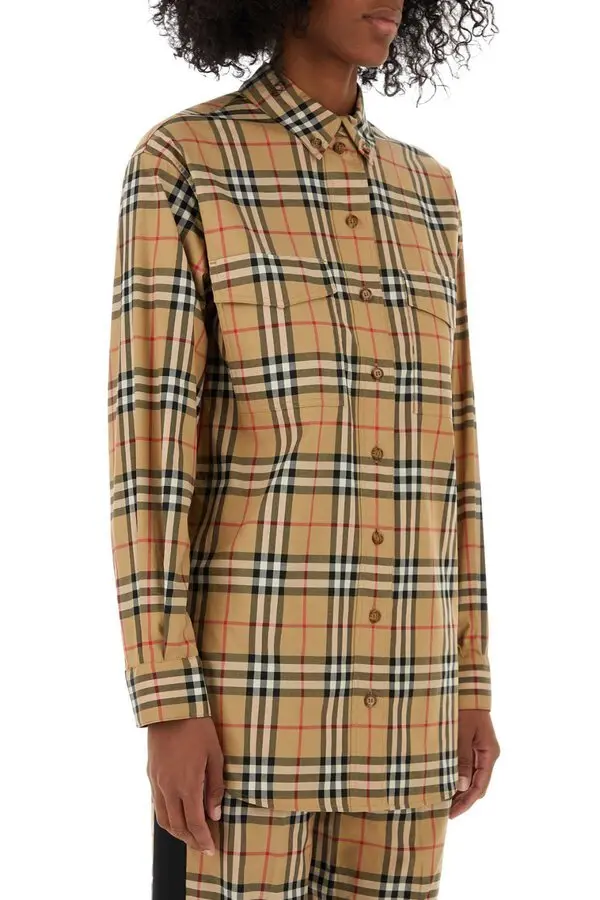 Burberry Embroidered Stretch Cotton Shirt