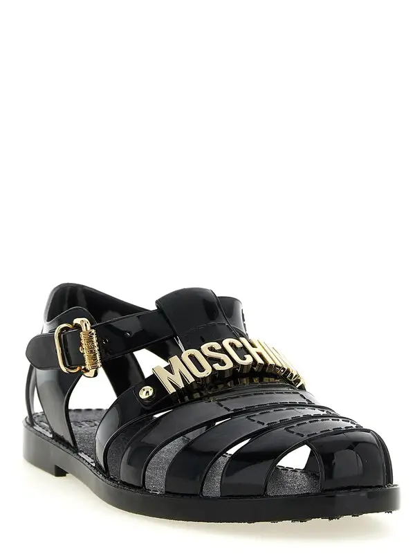 Moschino Lettering Logo Jelly Sandals