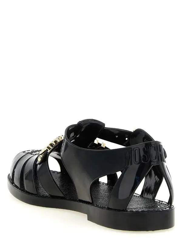 Moschino Lettering Logo Jelly Sandals