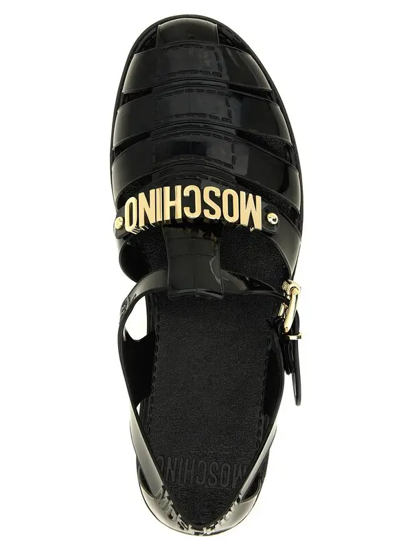 Moschino Lettering Logo Jelly Sandals