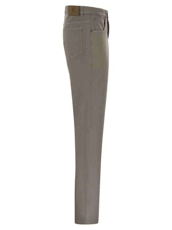 Brunello Cucinelli Garment-dyed Five-pocket Cotton Trousers - Multicolor