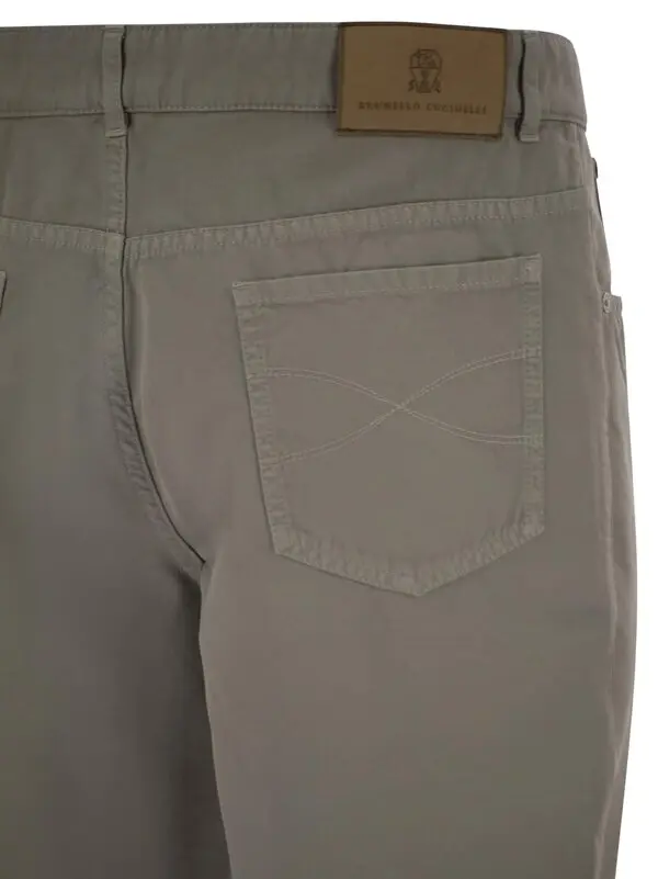 Brunello Cucinelli Garment-dyed Five-pocket Cotton Trousers - Multicolor