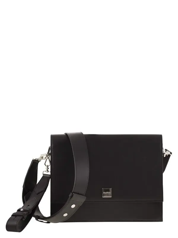 Max Mara Biancaroughm Medium Crossbody Bag In Leather - Black