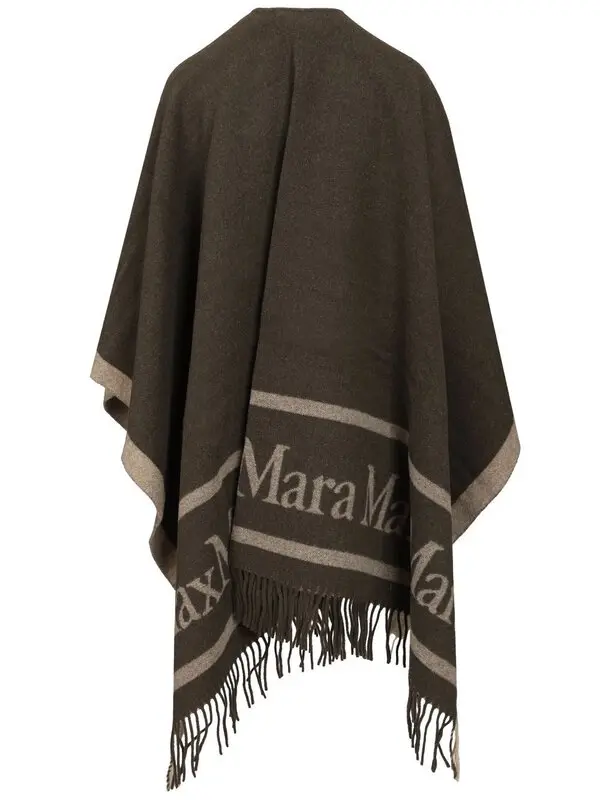 Max Mara Jacquard Wool Poncho