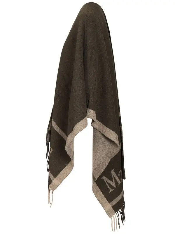 Max Mara Jacquard Wool Poncho