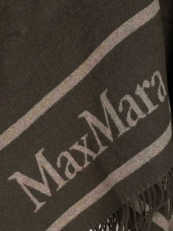Max Mara Jacquard Wool Poncho
