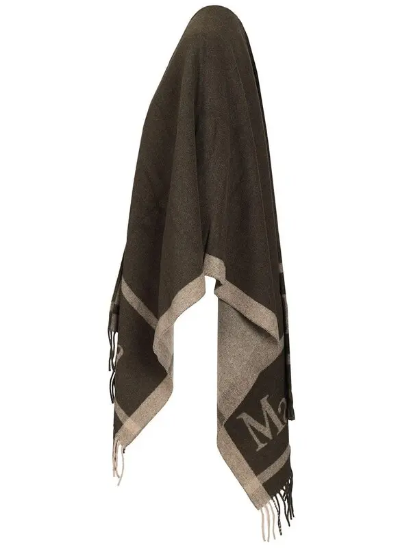 Max Mara Jacquard Wool Poncho