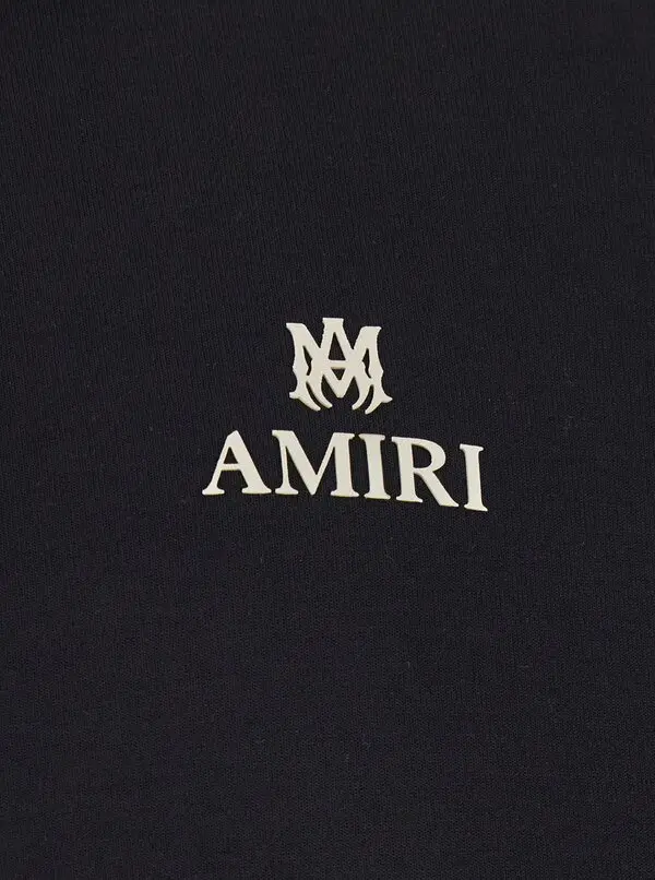 Amiri Black Polo Collar Sweatshirt With Logo Lettering On The Front In Cotton For - Multicolor