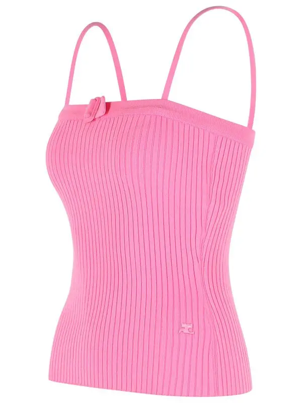 COURREGES Buckle Tank Top - Pink