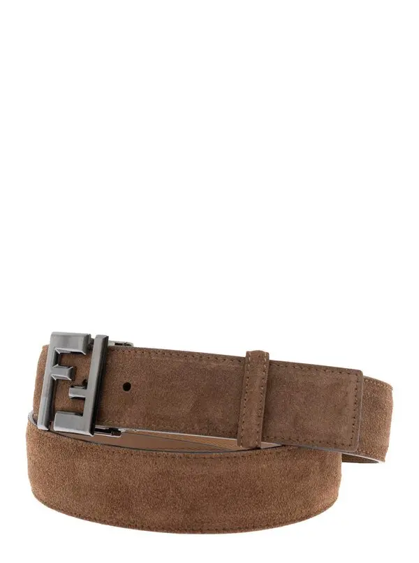 Fendi Suede Ff Buckle Belt - Multicolor