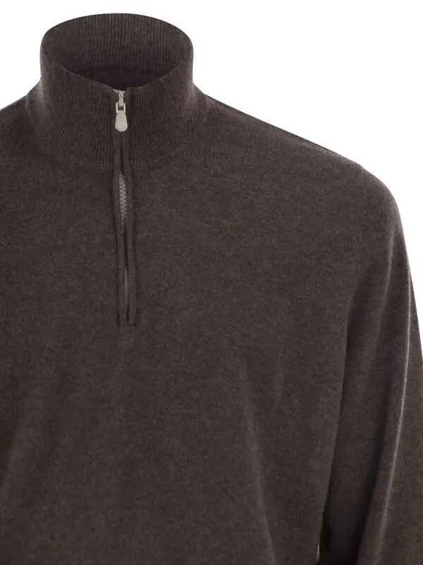 Brunello Cucinelli Cashmere Turtleneck Sweater With Zipper