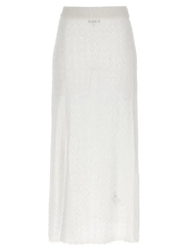 GANNI Shiny Pointelle Knit Skirt