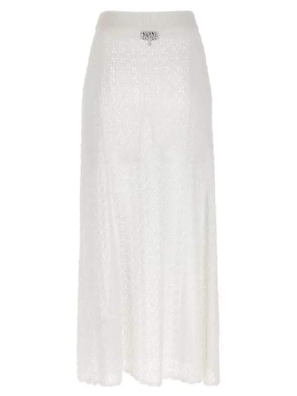 GANNI Shiny Pointelle Knit Skirt