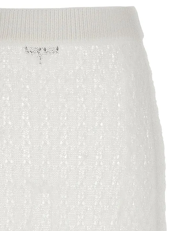 GANNI Shiny Pointelle Knit Skirt