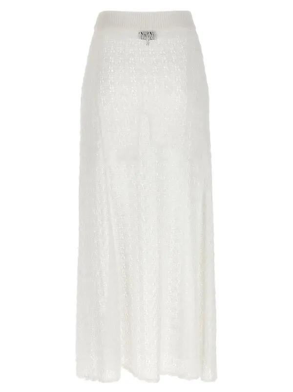 GANNI Shiny Pointelle Knit Skirt