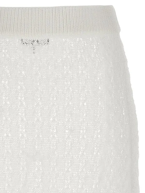 GANNI Shiny Pointelle Knit Skirt