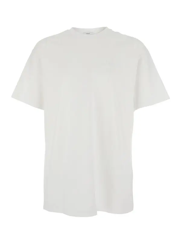 Givenchy Crew Neck T-shirt With Tone-on-tone Logo Patch On The Front In Cotton For