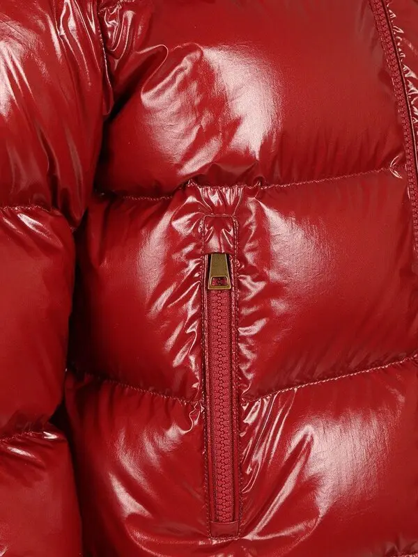 Moncler Niveole Short Nylon Down Jacket - Red