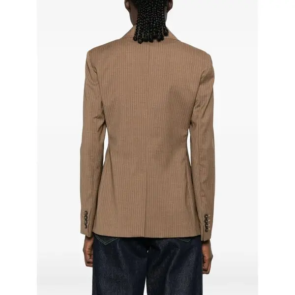 Max Mara Wool Pinstripe Double-breasted Blazer - Brown