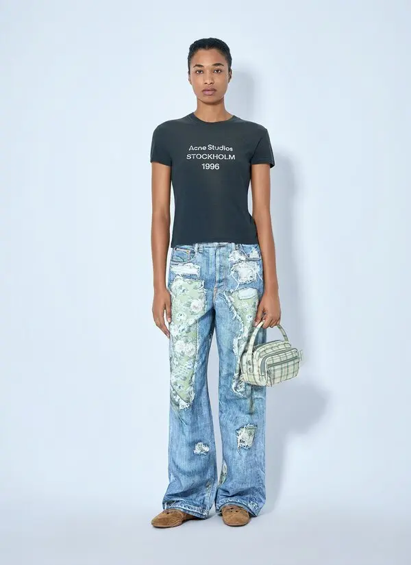Acne Studios Distressed Floral Patchwork Jeans
