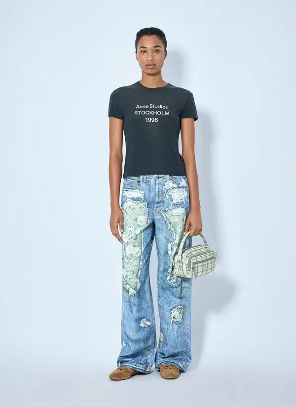 Acne Studios Distressed Floral Patchwork Jeans