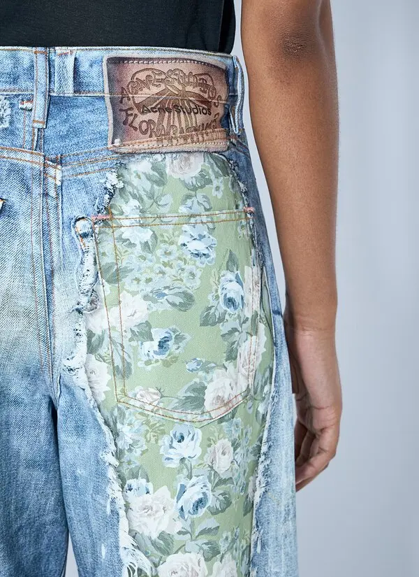 Acne Studios Distressed Floral Patchwork Jeans