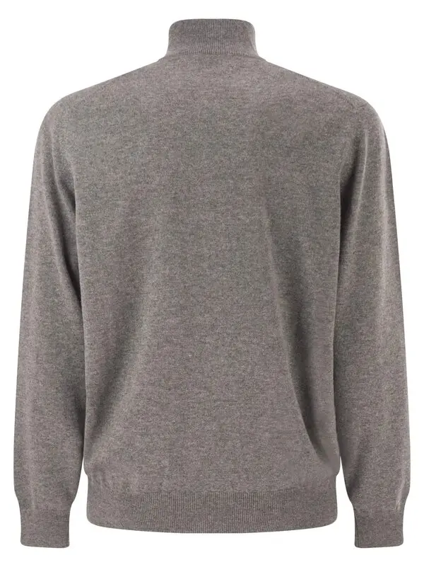 Brunello Cucinelli Cashmere Turtleneck Sweater With Zipper