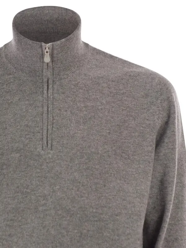 Brunello Cucinelli Cashmere Turtleneck Sweater With Zipper