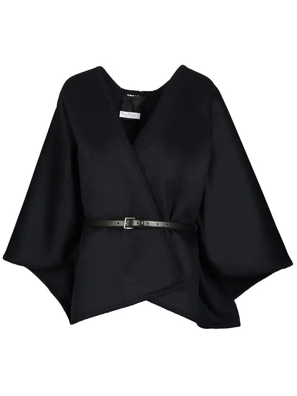 Max Mara Double Wool Drap Cape - Blue